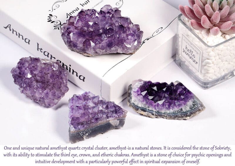 Natural Amethyst Cluster Quartz Raw Crystals
