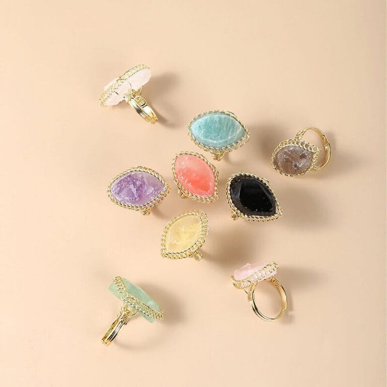 Natural amethyst Crystal Stone Ring