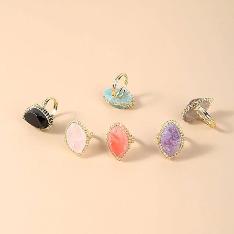 Natural amethyst Crystal Stone Ring