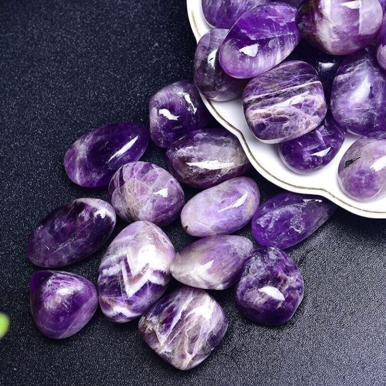 Tumbled Chevron Amethyst Polished Stone