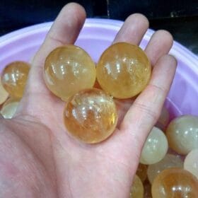 Wholesale Natural Yellow Calcite Crystal Ball - nacrystal.com