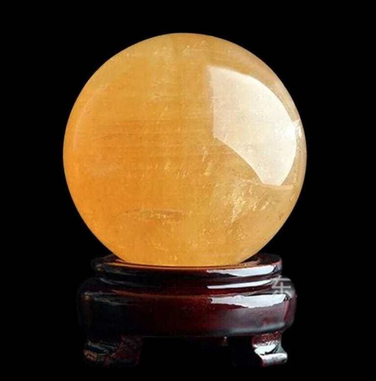 Yellow Calcite Sphere with Stand - nacrystal.com