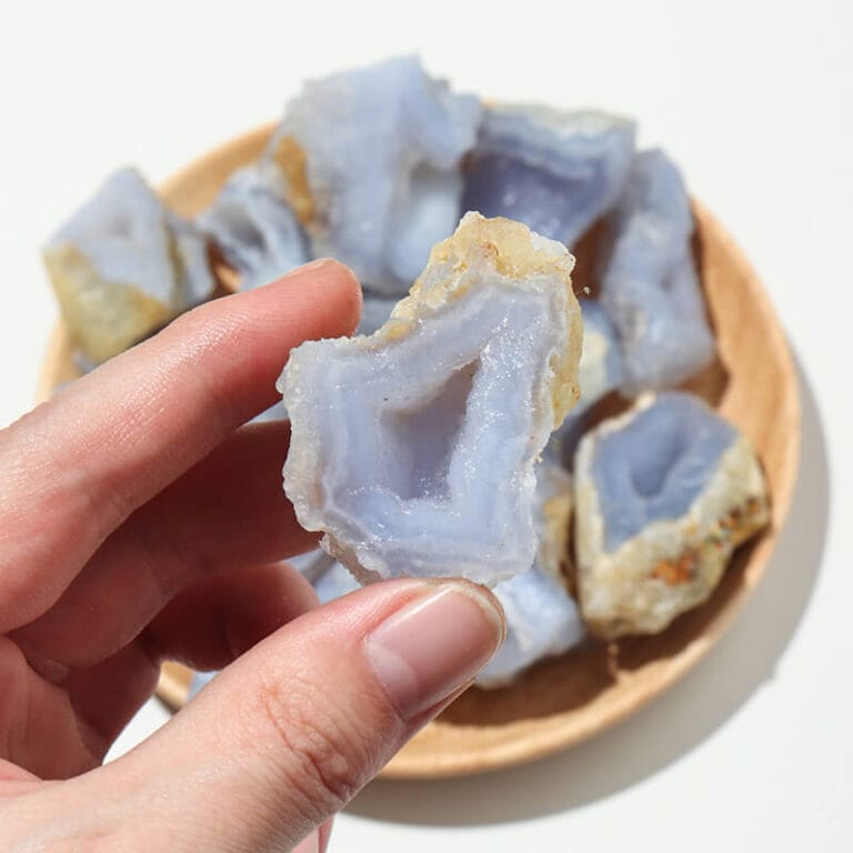 Blue Lace Agate Raw Natrual Stone - nacrystal.com
