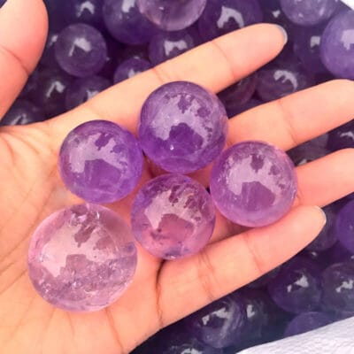 Amethyst Spheres Crystal Beads Wholesale