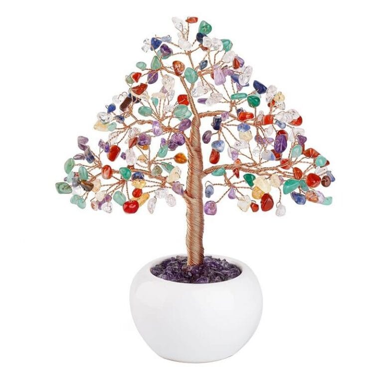 7 Chakra Healing Crystal Tree Wire Quartz Gemstone Tree