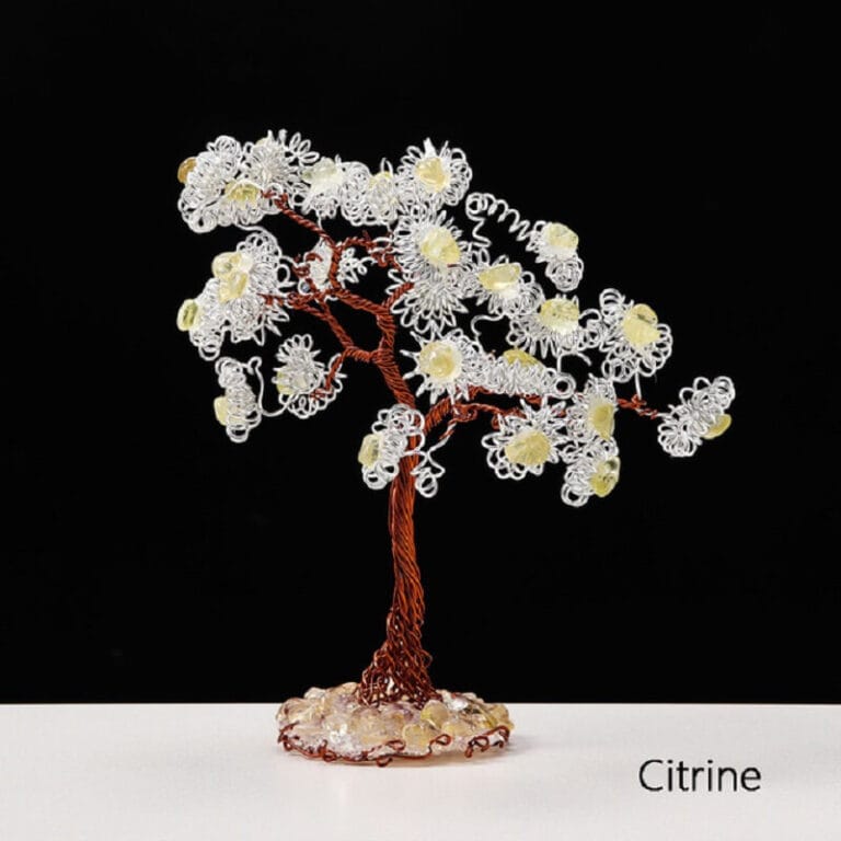 Handmade Weaving Crystal Lucky Tree With Healing Gravels