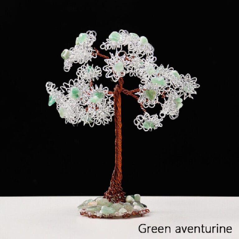 Handmade Weaving Crystal Lucky Tree With Healing Gravels