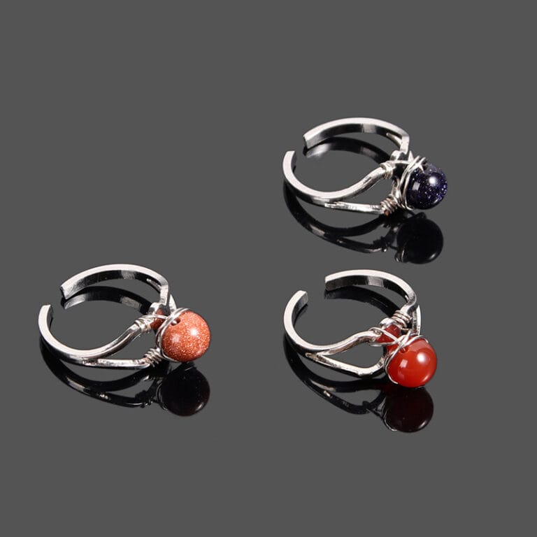 Butterfly Crystal Moonstone Ring Liquid Metal Design - nacrystal.com