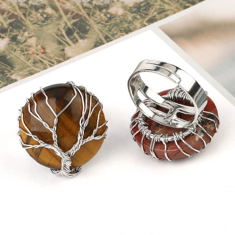 Butterfly Crystal Moonstone Ring Liquid Metal Design - nacrystal.com