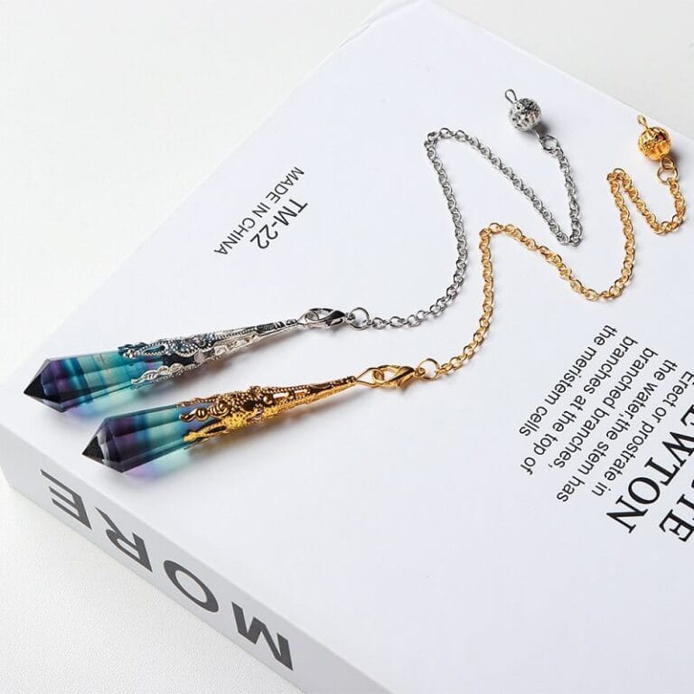Colored Fluorite Pillar Crystal Aura Pendant - nacrystal.com