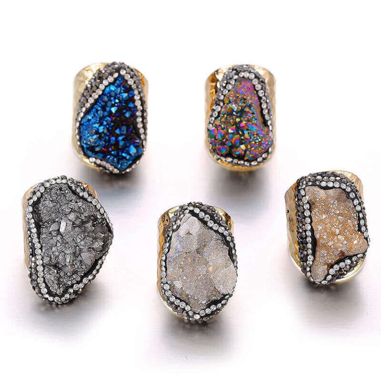 Healing Raw Crystal Rings