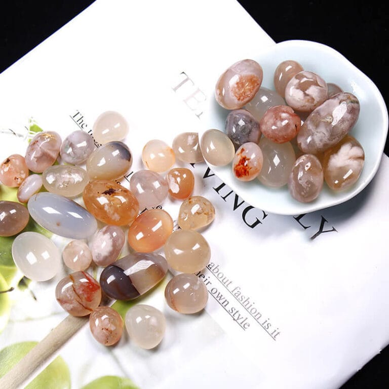 Sakura Flower Agate Tumbled Stone - nacrystal.com