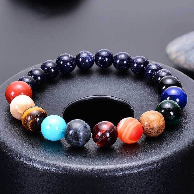 Cosmic Crystal Stones Planets Beaded Bracelet
