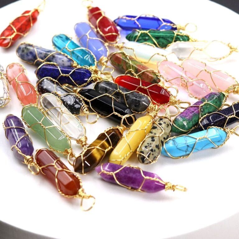 Natural Tower Stone Crystal Hexagon Necklace