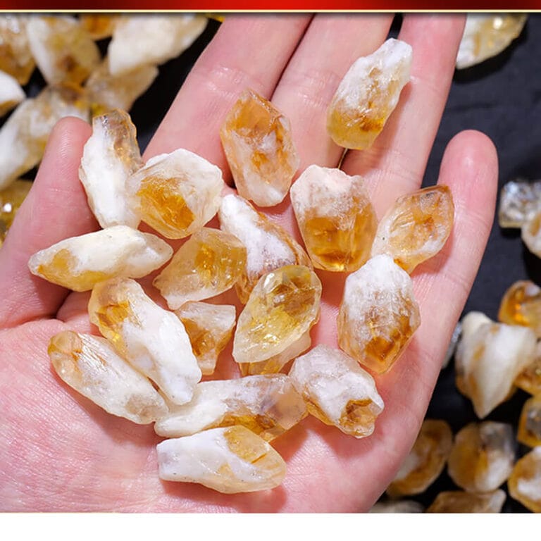 Natural Brazilian Citrine Crystal Stone Teeth Bulk