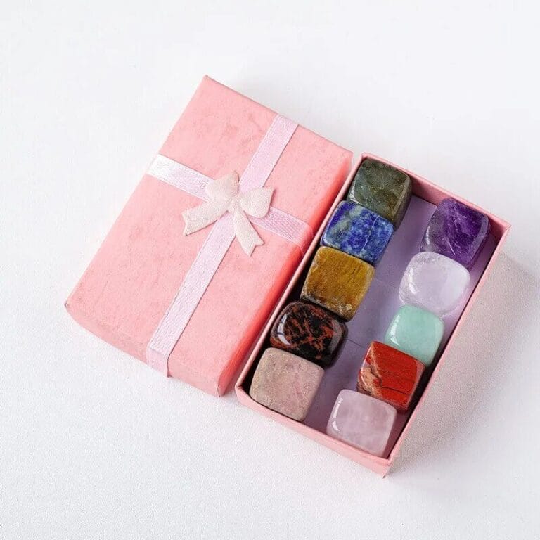 10 Pieces Tumbled Stones Gift Crystal Box