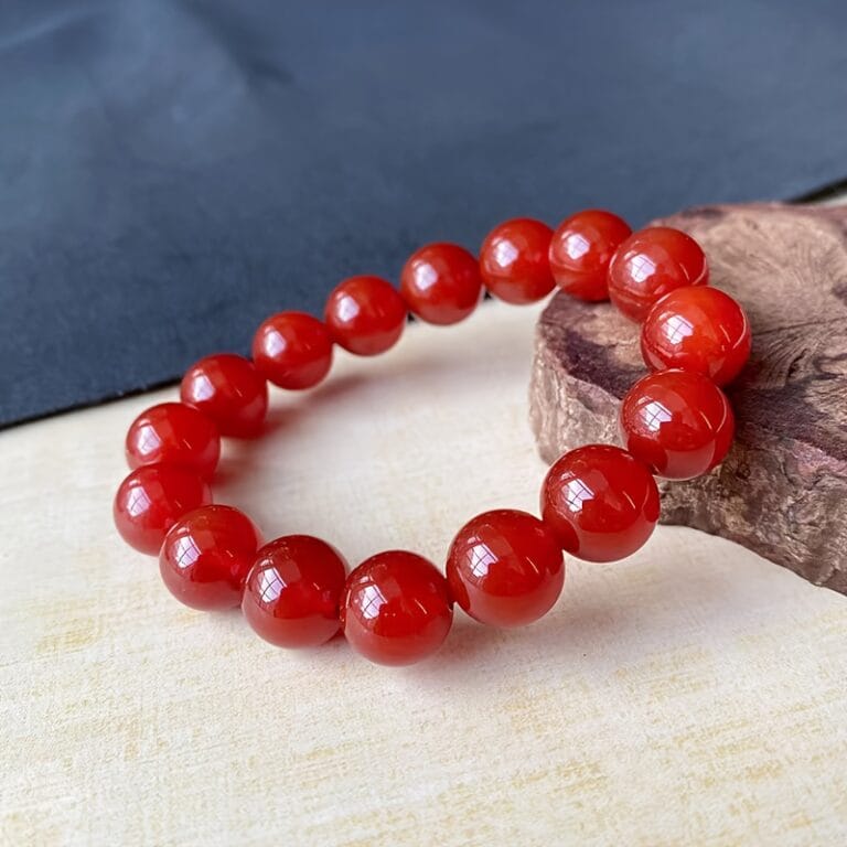 Natural Red Agate Gemstone Bracelet