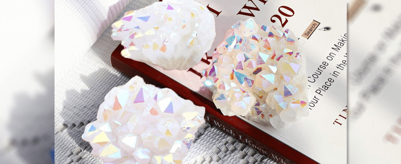 Angel Aura Quartz Cluster White Crystal