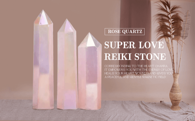 Angel Aura Rose Quartz Tower Wholesale Crystals