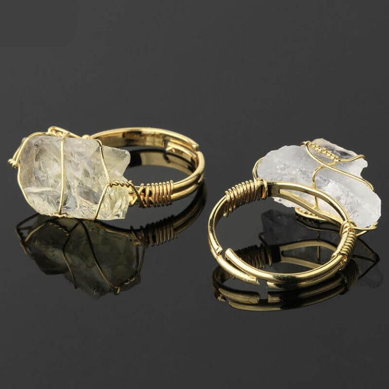 Healing Raw Crystal Rings