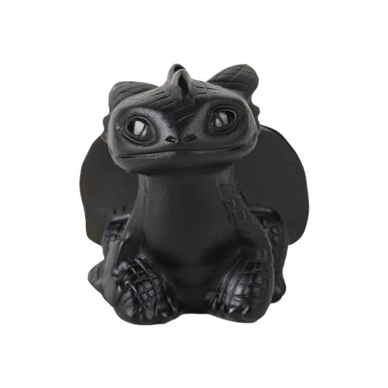 Black Obsidian Toothless Dragon Carving - Nacrystal.com