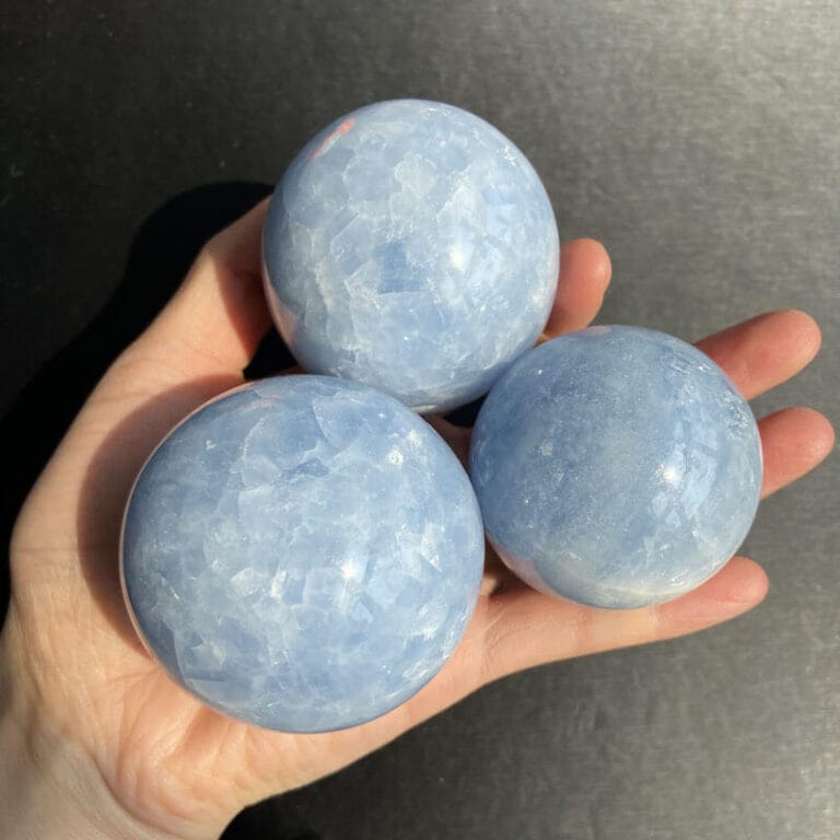 Blue Calcite Crystal Ball Healing Sphere - nacrystal.com