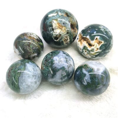 Moss Agate Ball Polished - Nacrystal