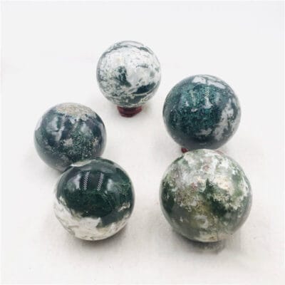 Moss Agate Ball Polished - Nacrystal