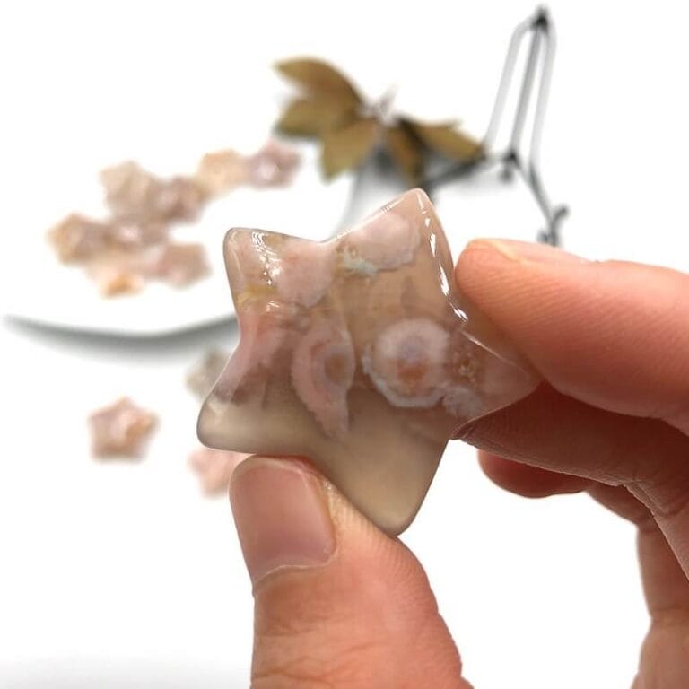 Sakura Flower Agate Star Crystal Carvings - Nacrystal