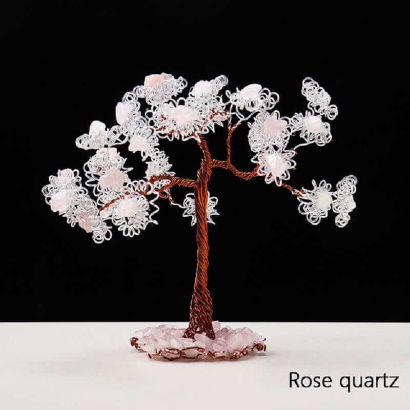 Handmade Weaving Crystal Lucky Tree With Healing Gravels