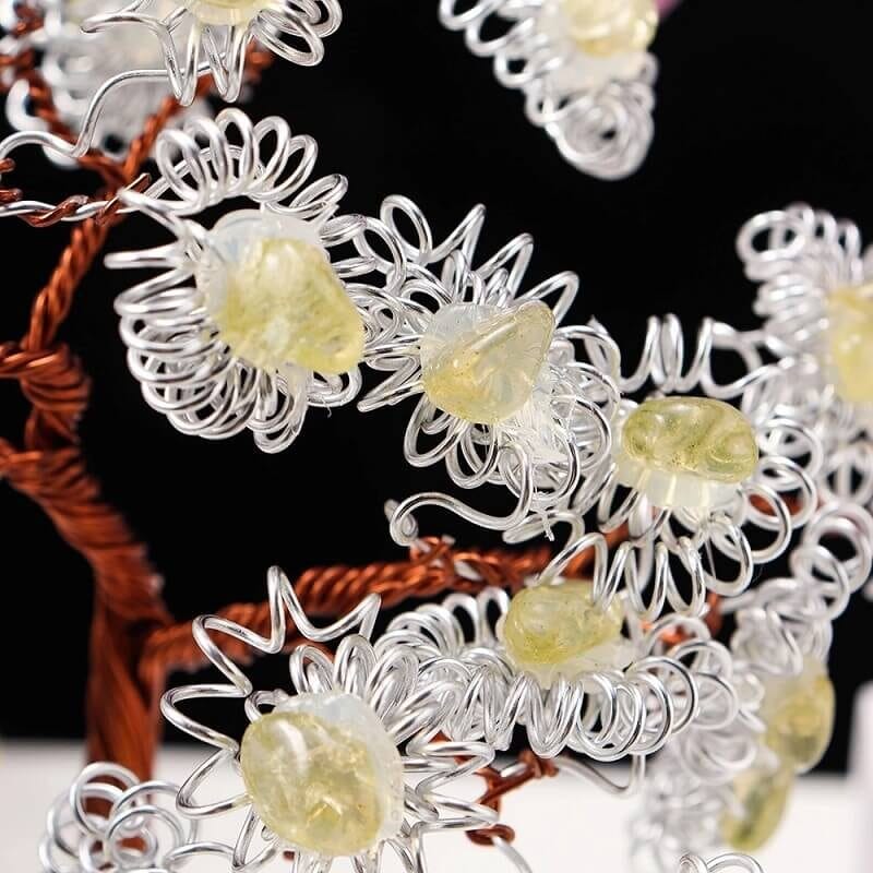 Handmade Weaving Crystal Lucky Tree With Healing Gravels