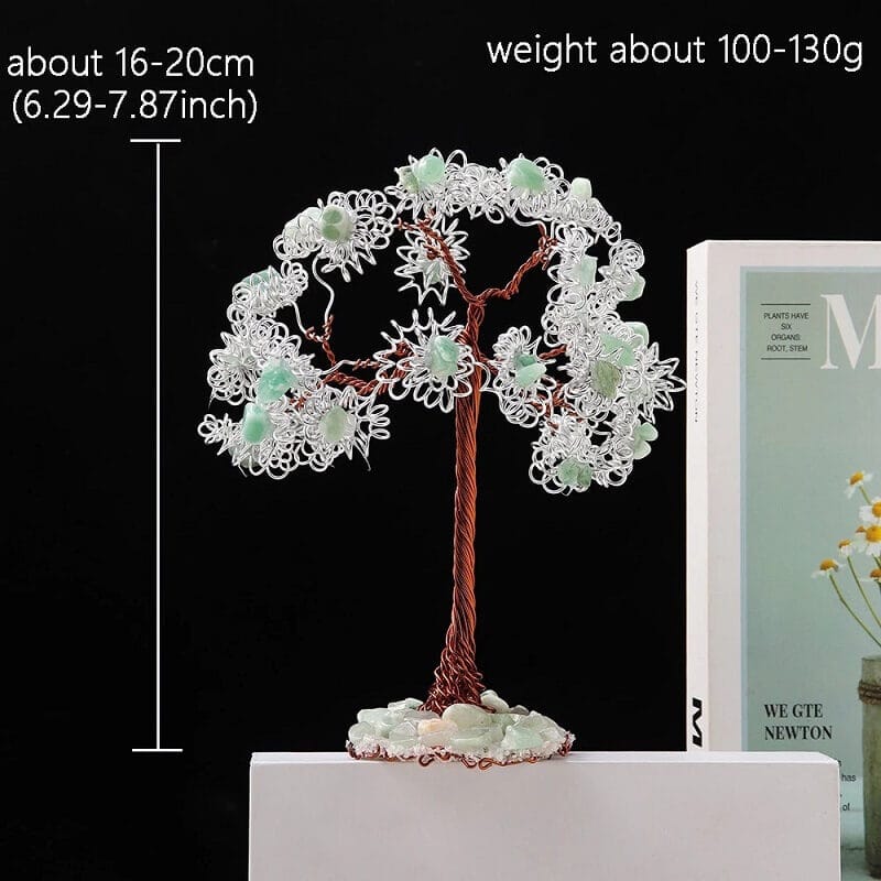 Handmade Weaving Crystal Lucky Tree With Healing Gravels