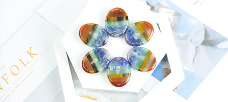 Colorful Chakra Worry Stones For Anxiety