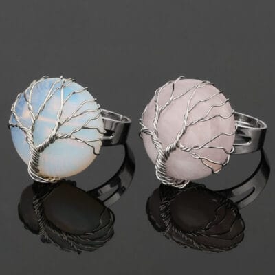 Crystal Adjustable Ring Healing Tree of Life - Nacrystal