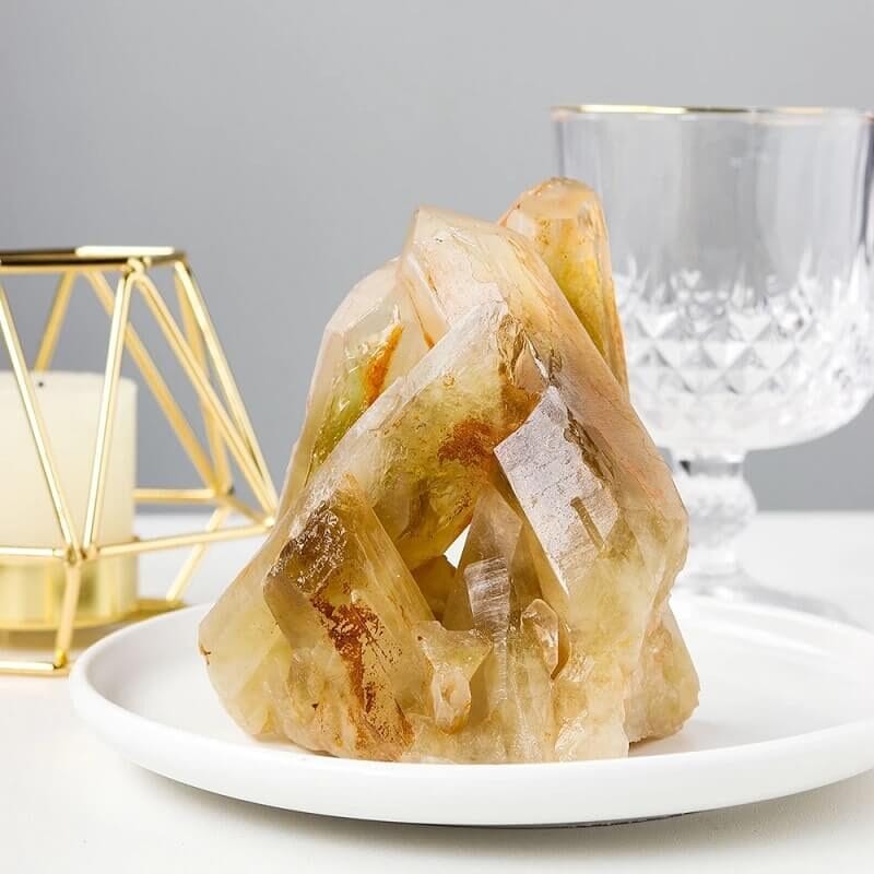 Natural Citrine Quartz Cluster Healing Gemstones - nacrystal.com