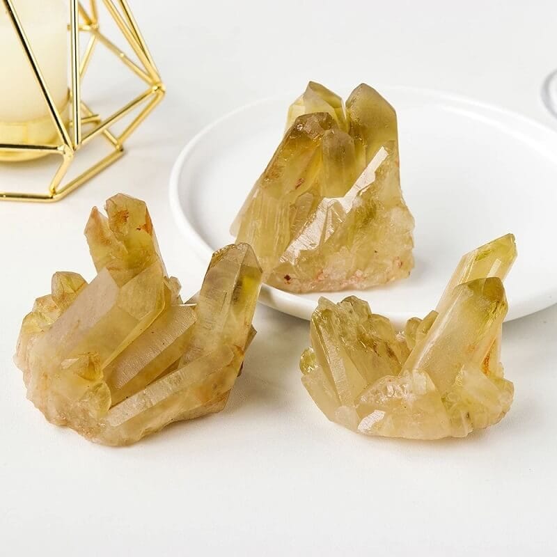Natural Citrine Quartz Cluster Healing Gemstones - nacrystal.com