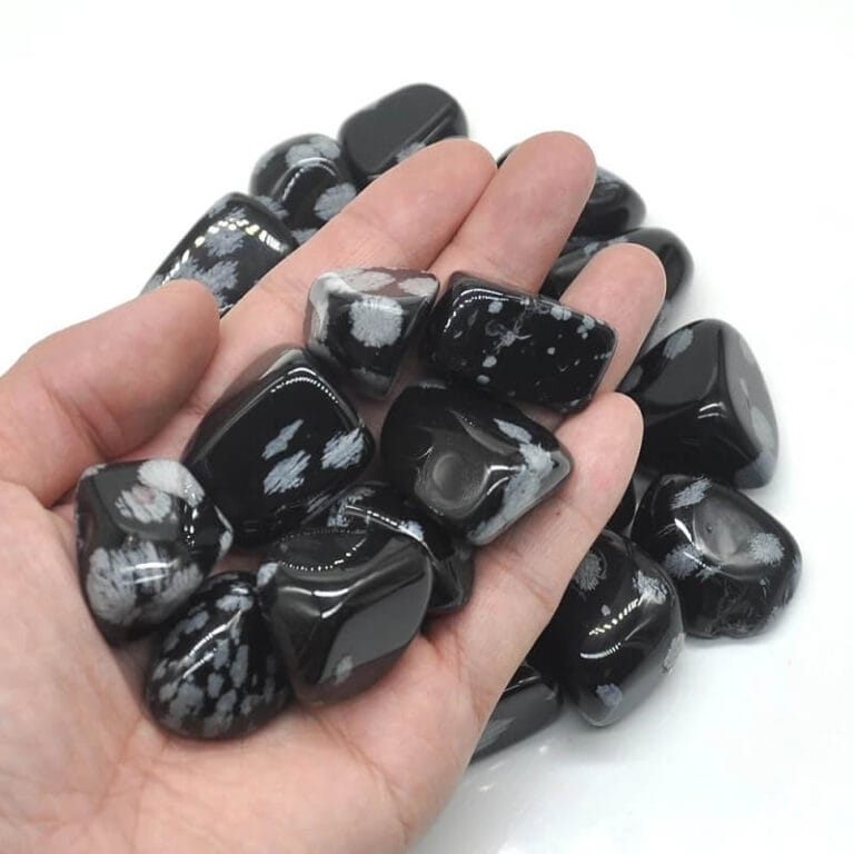 Natural Crystal Snowflake Obsidian Tumbled Stone - Nacrystal