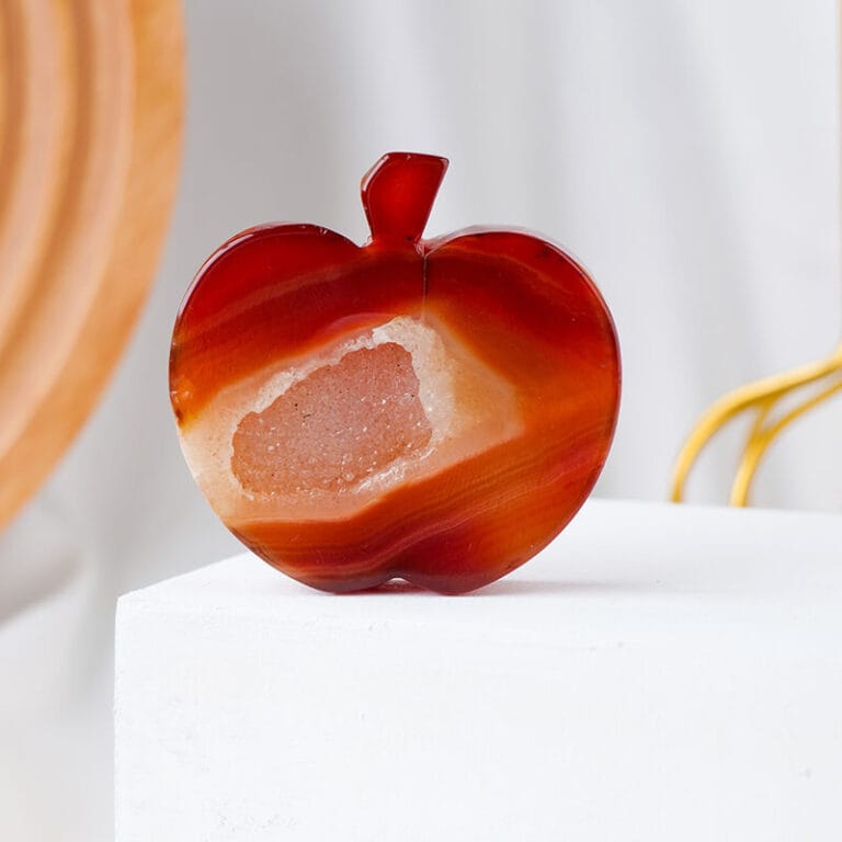 Red Agate Sakura Flower Agate Apple Crystal Geode Stone - Nacrystal