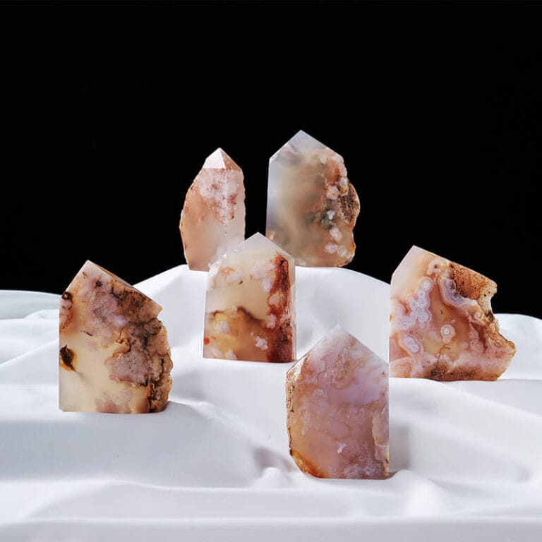Sakura Flower Agate Slice Natural Stone - Nacrystal