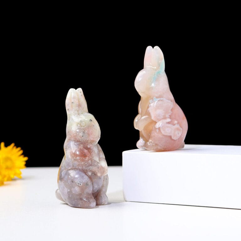 Sakura Flower Agate Cute Crystal Peter Rabbit - Nacrystal