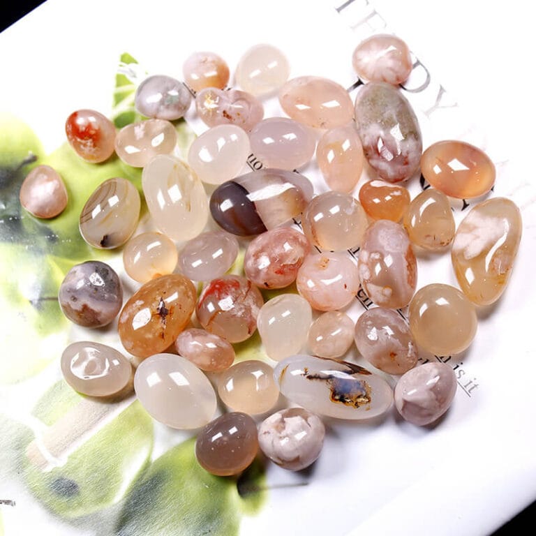Sakura Flower Agate Tumbled Stone - Nacrystal.com