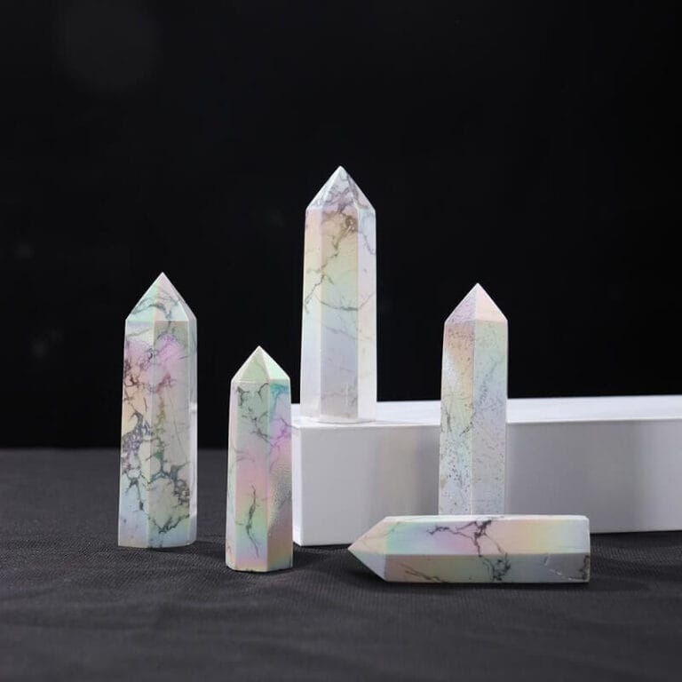 Natural Howlite Crystal Point Wand