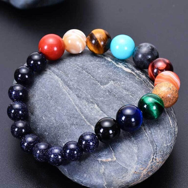 Cosmic Crystal Stones Planets Beaded Bracelet