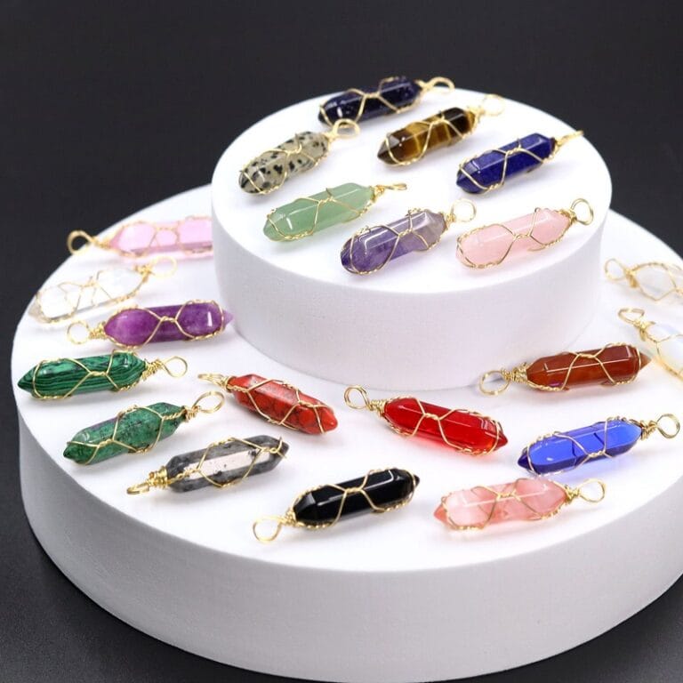 Natural Tower Stone Crystal Hexagon Necklace