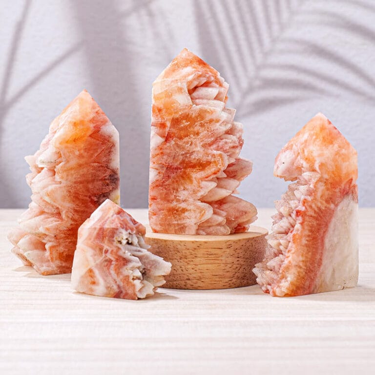 Wholesale Orange Calcite Tower Teeth