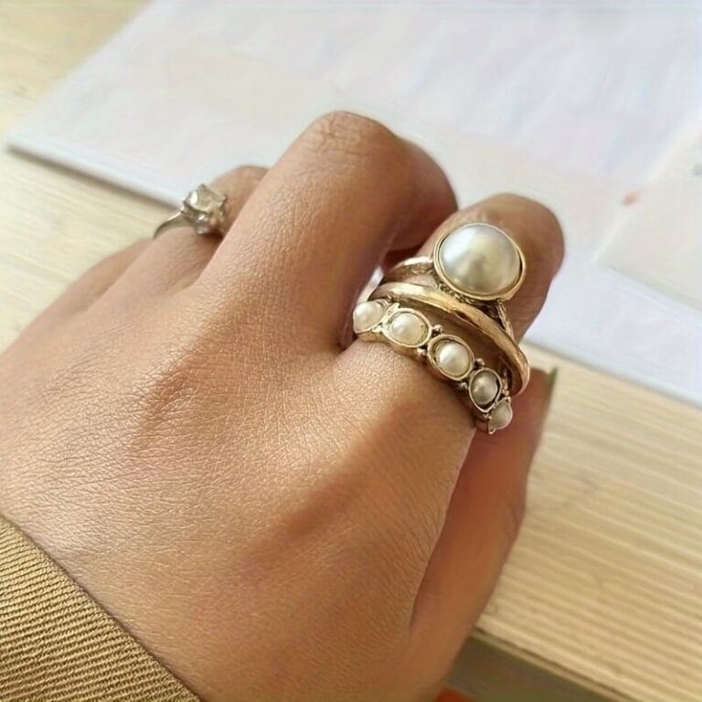 Adjustable Boho style Faux Pearl Ring - nacrystal.com