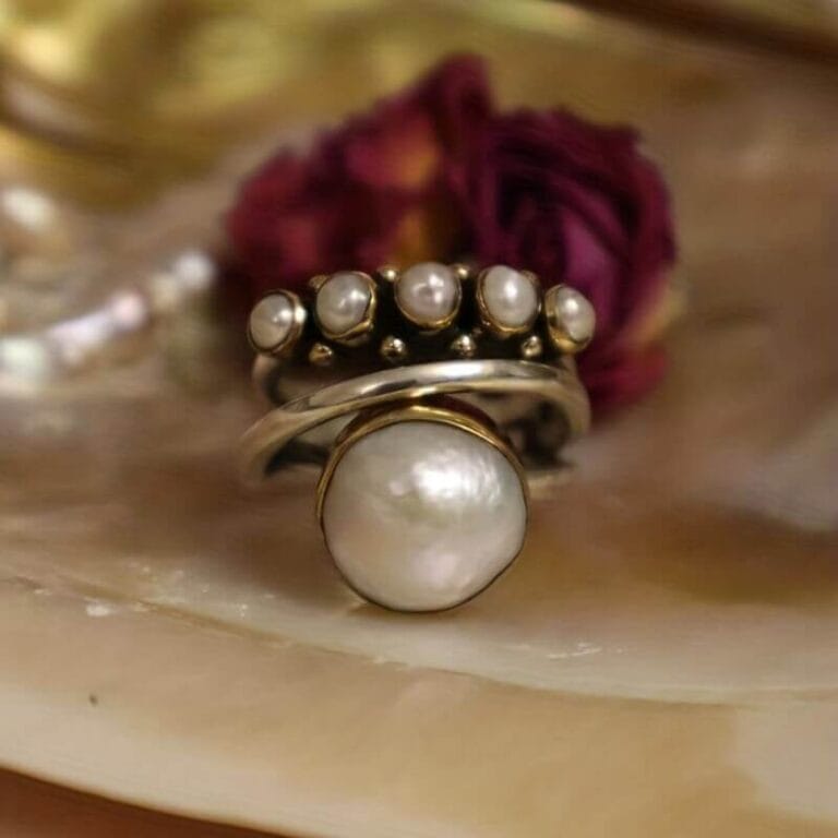Adjustable Boho style Faux Pearl Ring - Nacrystal.com