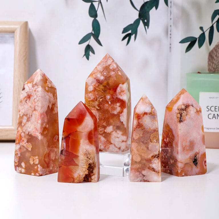 Red Flower Agate Tower Wholesale