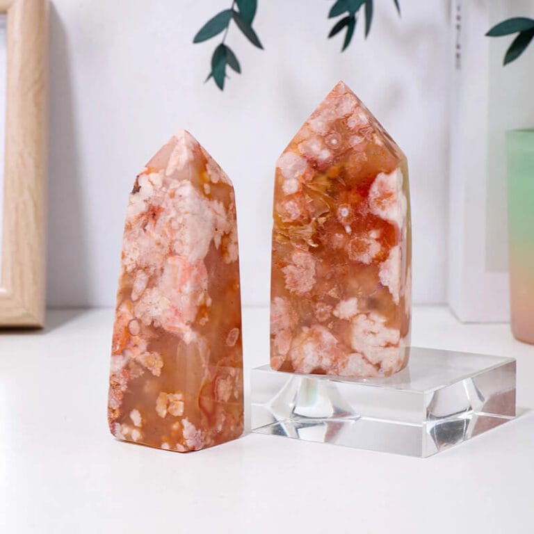 Red Flower Agate Tower Wholesale