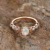 White Opal Moon Crystal Ring - Nacrystal